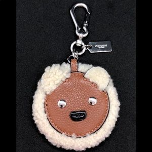 Coach Accessories | Leather Teddy Bear Keychain Charm Fob | Poshmark